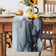 Burlap Table Runner 70 Inches Long, Gradient Black Gray Marble Texture ...