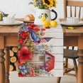 Burlap Table Runner 70 Inches Long, Independence Day Flower Bird Flag ...