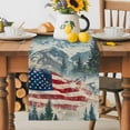 Burlap Table Runner 70 Inches Long, Independence Day Mountain Forest ...