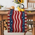 Burlap Table Runner 70 Inches Long, Independence Day Red White Stripe ...