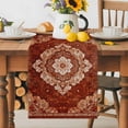 Burlap Table Runner 70 Inches Long, Mid Century Retro Floral Texture ...