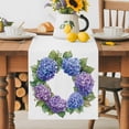 Burlap Table Runner 70 Inches Long, Ombre Pastoral Hydrangea Garland ...