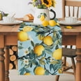 Burlap Table Runner 70 Inches Long, Pastoral Lemon Bird on Blue Non ...