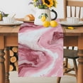 Burlap Table Runner 70 Inches Long, Pink Gradient Ocean Wave Non-Slip ...