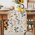 Burlap Table Runner 70 Inches Long, Retro Black Orage Leaves Herb Non ...