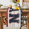 Burlap Table Runner 70 Inches Long, Retro Farmhouse Stars Flag Wooden ...