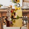 Burlap Table Runner 70 Inches Long, Rustic Grape Peach Apples Wine Non ...