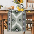 Burlap Table Runner 70 Inches Long, Sage Green Aztec Bohemian Ethnic ...