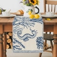 Burlap Table Runner 70 Inches Long, Seahorse on Retro Linen Non-Slip ...