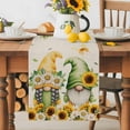 Burlap Table Runner 70 Inches Long, Spring Blossom Flower Farm Gnome ...