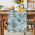 Burlap Table Runner 70 Inches Long, Summer Blue Green Leaf Non-Slip ...