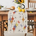 Burlap Table Runner 70 Inches Long, Vintage Geometric Diamond Non-Slip ...