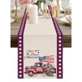 Burlap Table Runner 90 Inches Long, 4th of July USA Flag Farm Truck Non ...