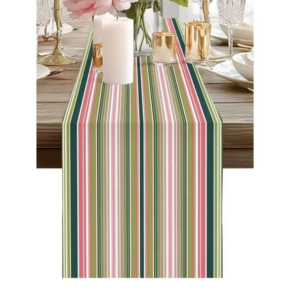 Burlap Table Runner 90 Inches Long, Abstract Colorful Stripe Line Art ...