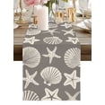 Burlap Table Runner 90 Inches Long, Abstract Gray Starfish Ocean Non ...