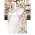 Burlap Table Runner 90 Inches Long, Abstract Marble Stone Texture Non ...