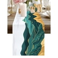 Burlap Table Runner 90 Inches Long, Abstract Mountain Range Sun Non ...