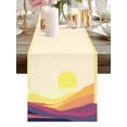 Burlap Table Runner 90 Inches Long, Abstract Nature Sunset Landscape ...