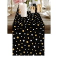 Burlap Table Runner 90 Inches Long, Abstract Yellow White Stars Art Non ...