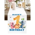 Burlap Table Runner 90 Inches Long, Cartoon Cute Pink Orange Blue ...