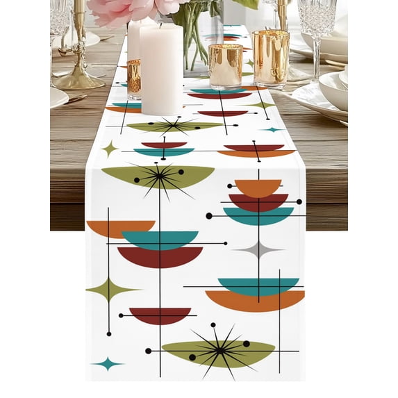 Burlap Table Runner 90 Inches Long, Classic Bohemian Pattern Non-Slip ...