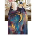 Burlap Table Runner 90 Inches Long, Coastal Night Moon Ocean Seascape ...