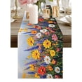 Burlap Table Runner 90 Inches Long, Farm Colorful Flower Lavender ...