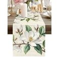 Burlap Table Runner 90 Inches Long, Farmhouse Magnolia Flowers on ...