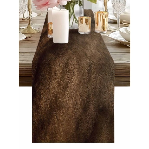 Burlap Table Runner 90 Inches Long, Farmhouse Vintage Brown Gradient ...