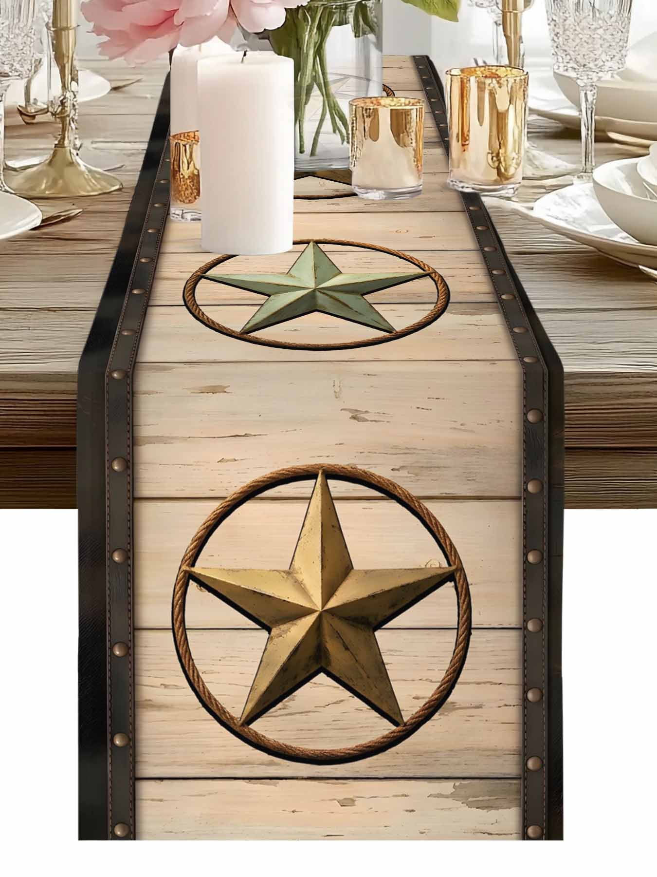 Burlap Table Runner 90 Inches Long, Farmhouse Vintage Brown Western ...