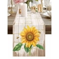 Burlap Table Runner 90 Inches Long, Farmhouse Yellow Sunflower Bee Non ...
