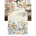 Burlap Table Runner 90 Inches Long, Floral Daisy Lavender Retro Letter ...