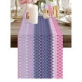Burlap Table Runner 90 Inches Long, Geometric Diamond Checker Rhombus ...