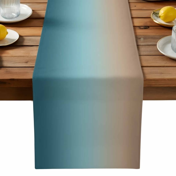 Burlap Table Runner 90 Inches Long,Gradient Color Non-Slip Kitchen ...