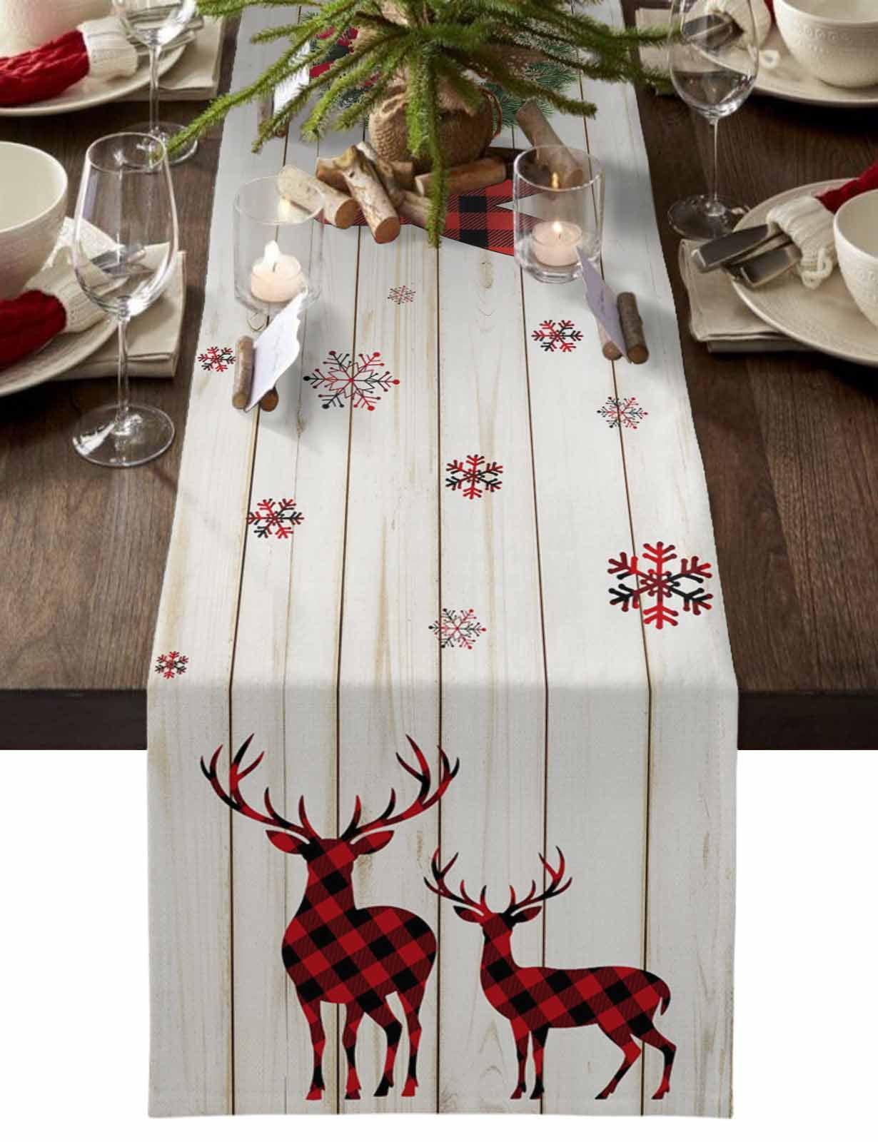 Burlap Table Runner 90 Inches Long,Joy Words on Country Wood Board Non ...