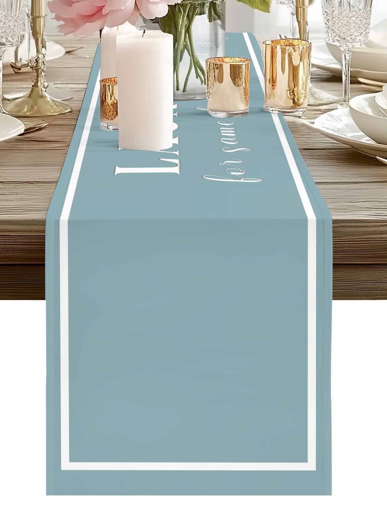 Burlap Table Runner 90 Inches Long, Laundry Room Words Non-Slip Kitchen ...