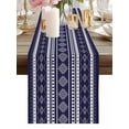 Burlap Table Runner 90 Inches Long, Medieval Aztec Geometric Navy Blue ...