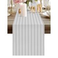 Burlap Table Runner 90 Inches Long, Modern Gray Vertical Stripes Non ...