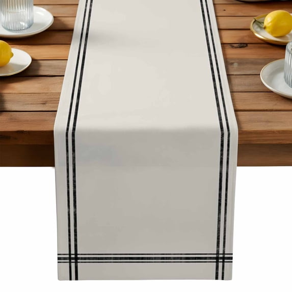 Burlap Table Runner 90 Inches Long,Modern Minimalism Pure Beige Non ...