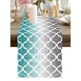 Burlap Table Runner 90 Inches Long, Morocco Modern Ombre Turquoise Grey ...