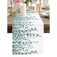 Burlap Table Runner 90 Inches Long, Pastoral Eucalyptus Summer Leaves ...