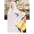 Burlap Table Runner 90 Inches Long, Snow Mountain Oil Painting Art Non ...
