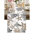 Burlap Table Runner 90 Inches Long, Summer Ocean Brown Starfish Non ...