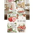 Burlap Table Runner 90 Inches Long, Summer Rustic Strawberry Flower Non ...