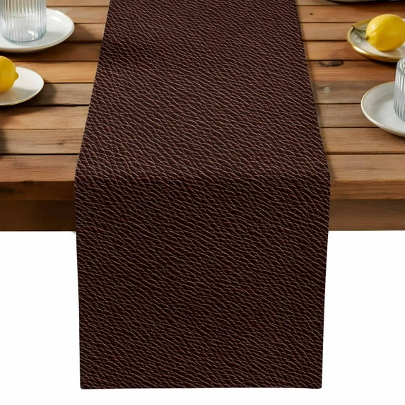 Burlap Table Runner 90 Inches Long,Vintage Brown Cowboy Texture Art Non ...