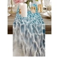 Burlap Table Runner 90 Inches Long, Water Ripple Seaside Beach Non-Slip ...