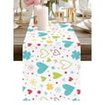 Burlap Table Runner 90 Inches Long, Watercolor Love Heart Snowflake ...