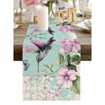 Burlap Table Runner 90 Inches Long, Watercolor Purple Kingfisher ...