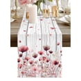 Burlap Table Runner 90 Inches Long, Watercolor Spring Flowers Non-Slip ...