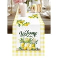 Burlap Table Runner 90 Inches Long, Welcome Words Farm Lemons Non-Slip ...